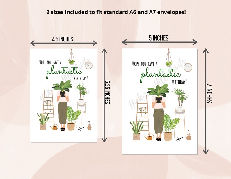 Printable Plant Birthday Card, Plantastic Birthday, Greeting Card ...