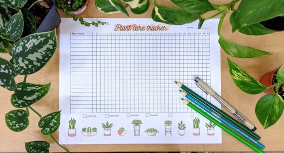 Printable Plant Care Tracker Plant Watering and Fertilizing | Etsy