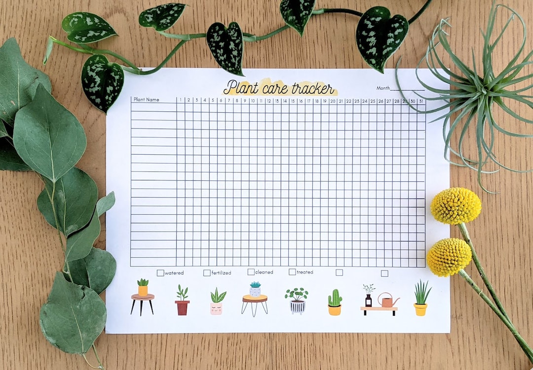 Printable Plant Care Tracker, Plant Watering and Fertilizing Log, Plant ...