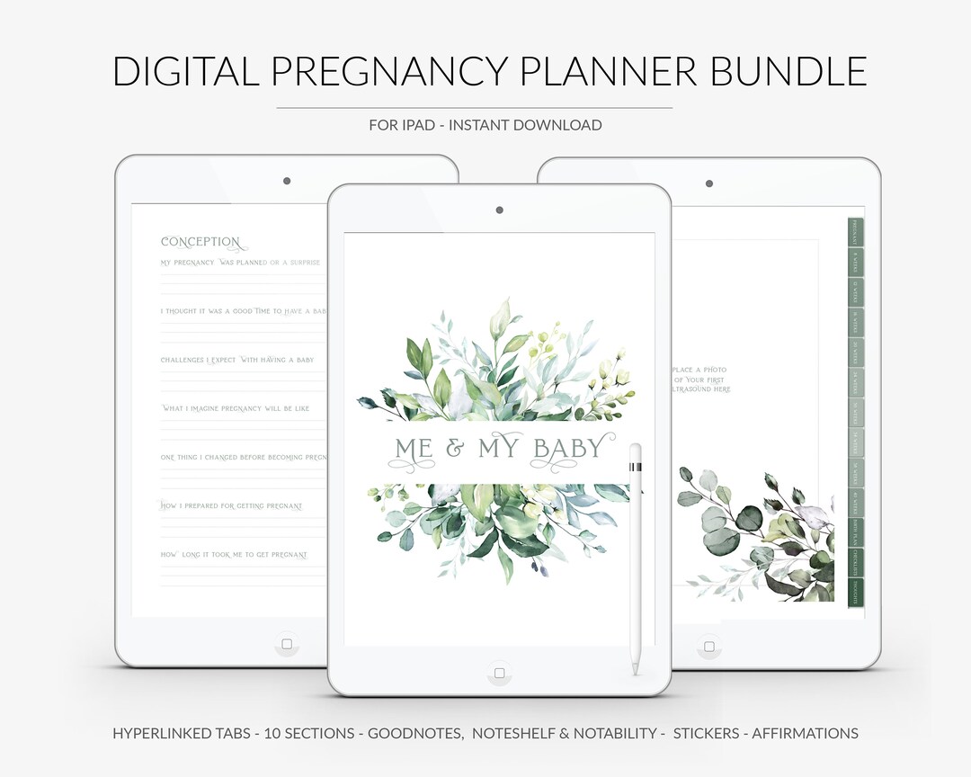 Digital Pregnancy Journal Bundle Pregnancy Planner - Etsy