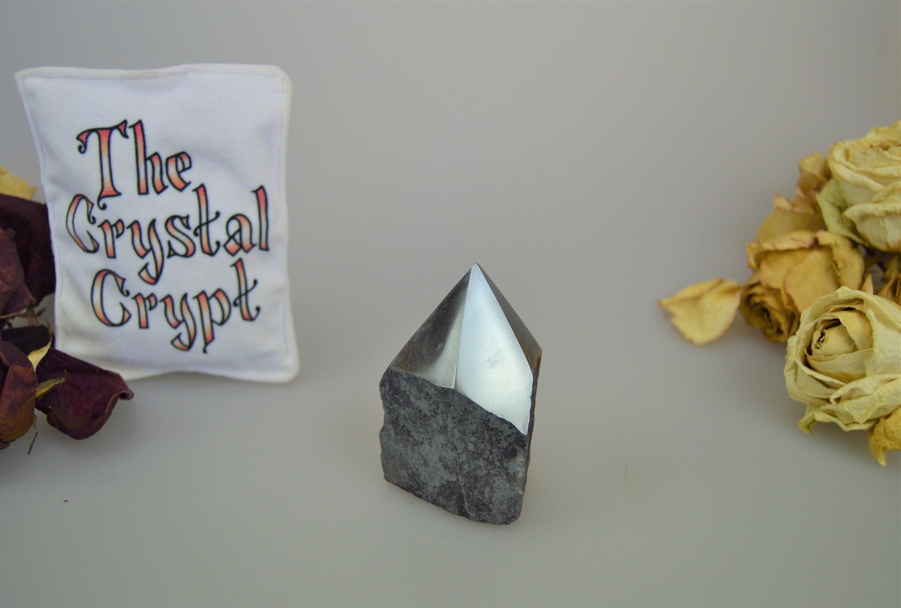 Positive Energy Rough Sides Hematite Polished 6 sided point Protective ...