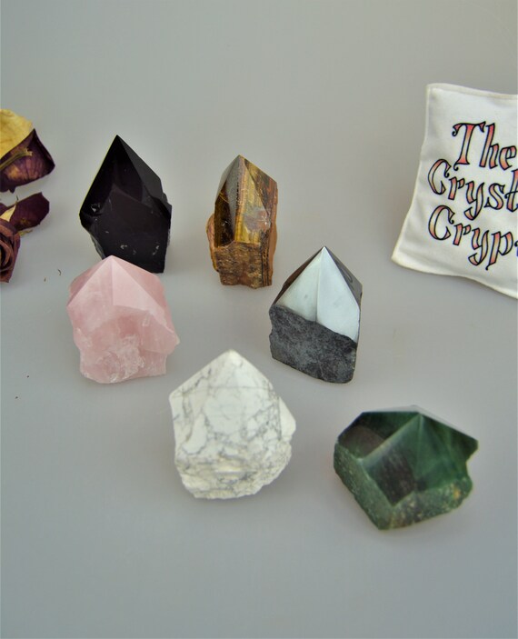 Positive Energy Rough Sides Hematite Polished 6 sided point Protective ...