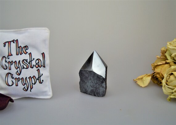 Positive Energy Rough Sides Hematite Polished 6 sided point Protective ...