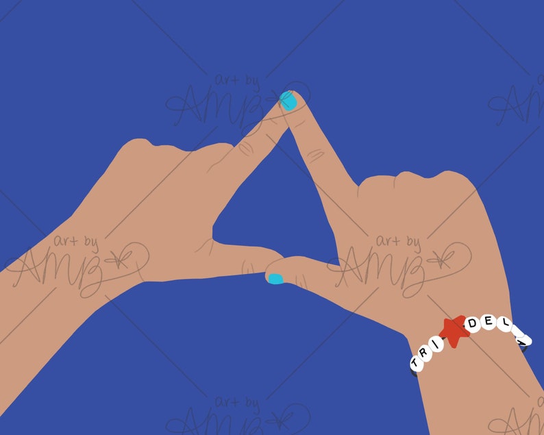 8x10 TRI DELTA Hand Sign Print | Etsy