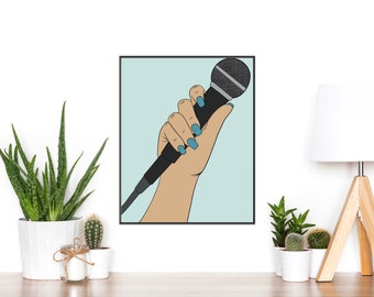 Microphone Art Print - Etsy