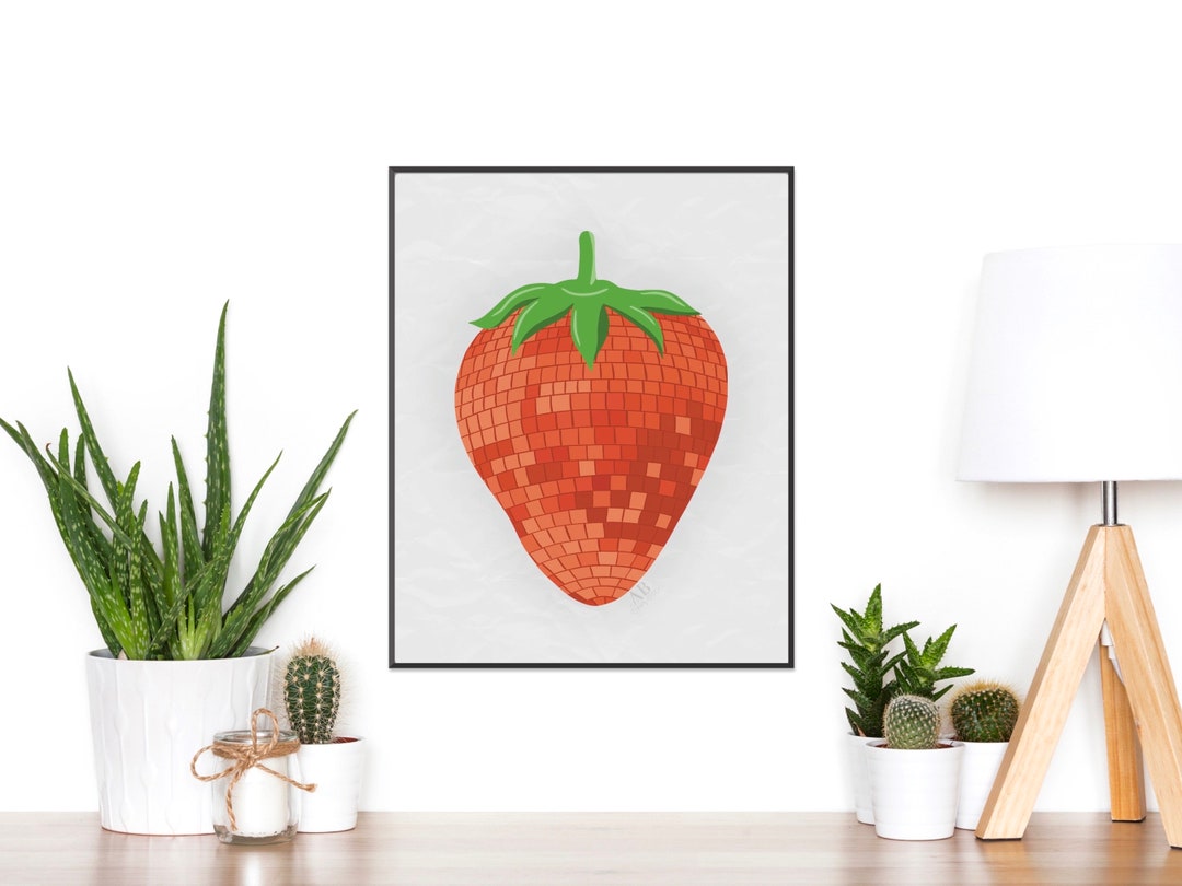 Disco Strawberry 8x10 Print - Etsy