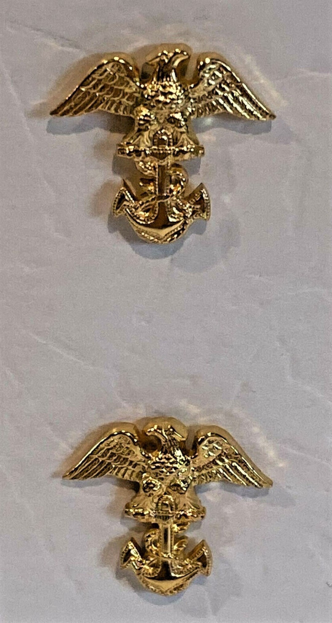 Navy Garrison Cap Device Pins Midshipman Fouled Anchor With Eagle Left ...