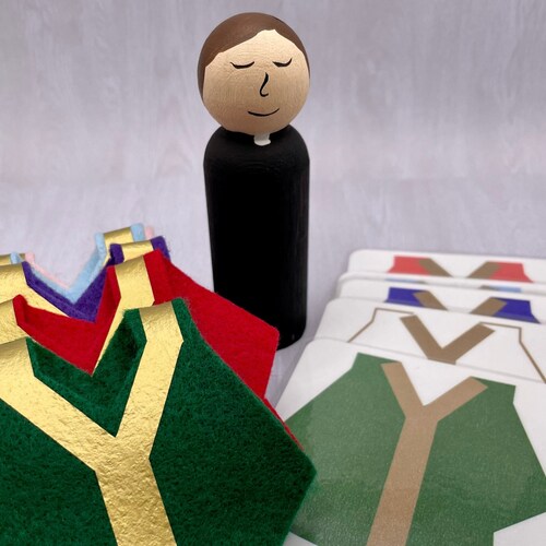 Priest Peg Doll With Vestments Liturgical Vestments - Etsy