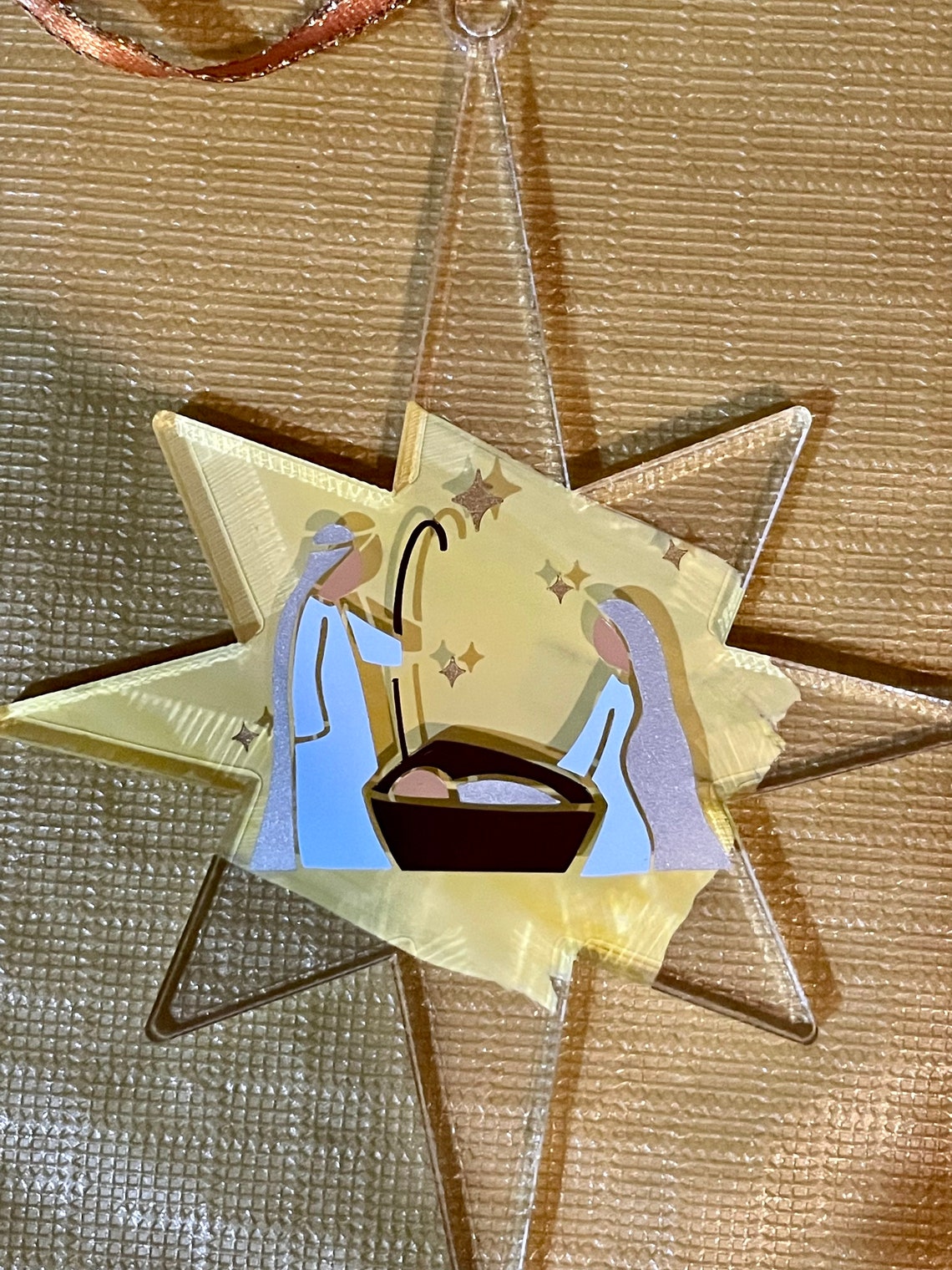 Nativity Star Acrylic Ornament Christmas Star Nativity - Etsy
