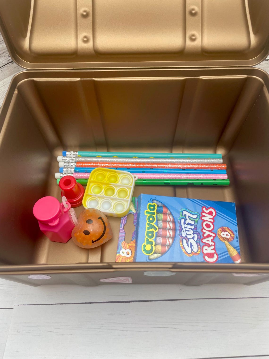 Personalized Teacher Treasure or Prize Box - School Supply Bin ...
