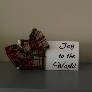 Faux Book Stack - Joy to the World Book Stack - Christmas Tiered Tray ...