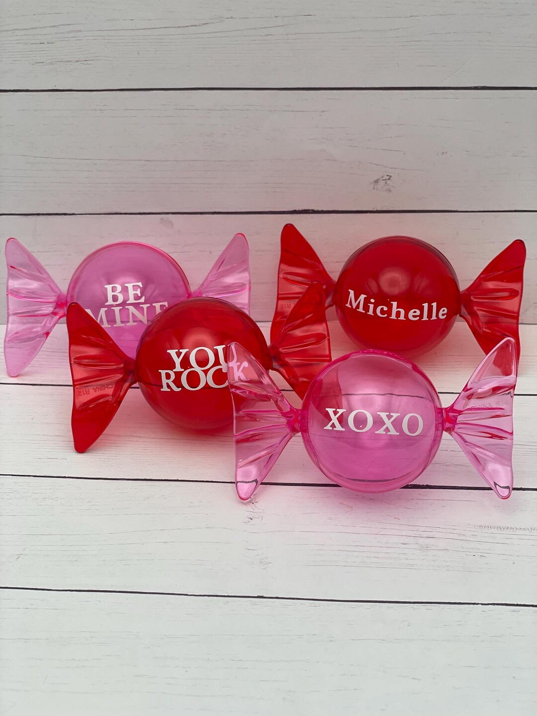 Personalized Fillable Red Plastic Heart Favor Containers - Personalized ...