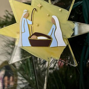 Nativity Star Acrylic Ornament - Christmas Star Nativity Ornament - Etsy