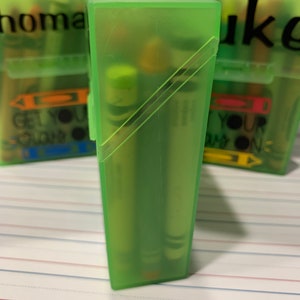 Personalized Crayon Box Plastic Crayon Box Back to School - Etsy