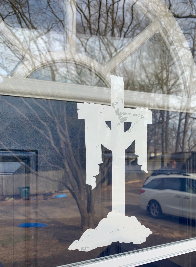 Easter Cross Window Cling Cross Window Decor Easter Decor - Etsy