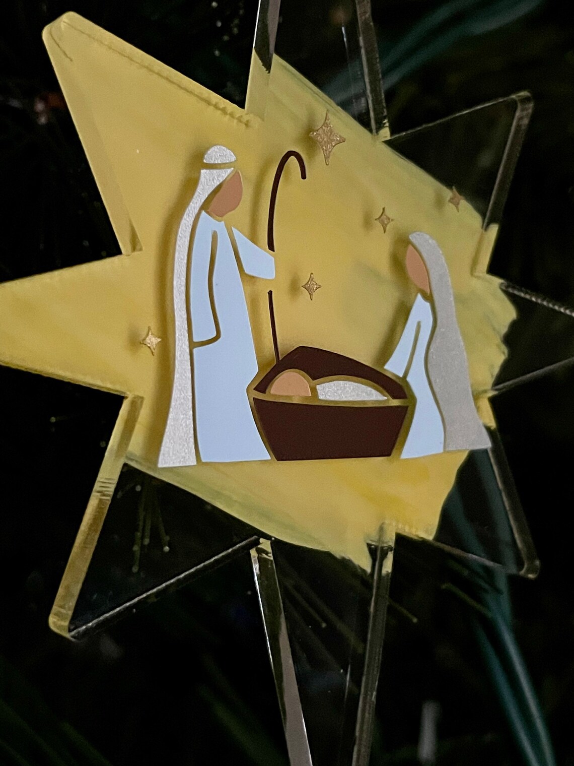 Nativity Star Acrylic Ornament Christmas Star Nativity - Etsy