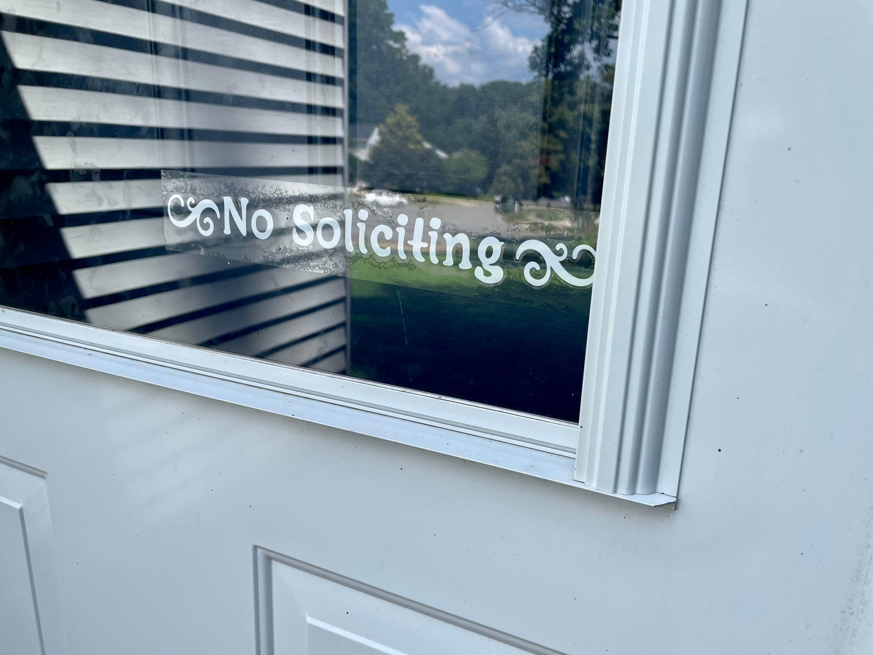 No Soliciting Window Cling - No Soliciting Front Door Static Cling - Etsy
