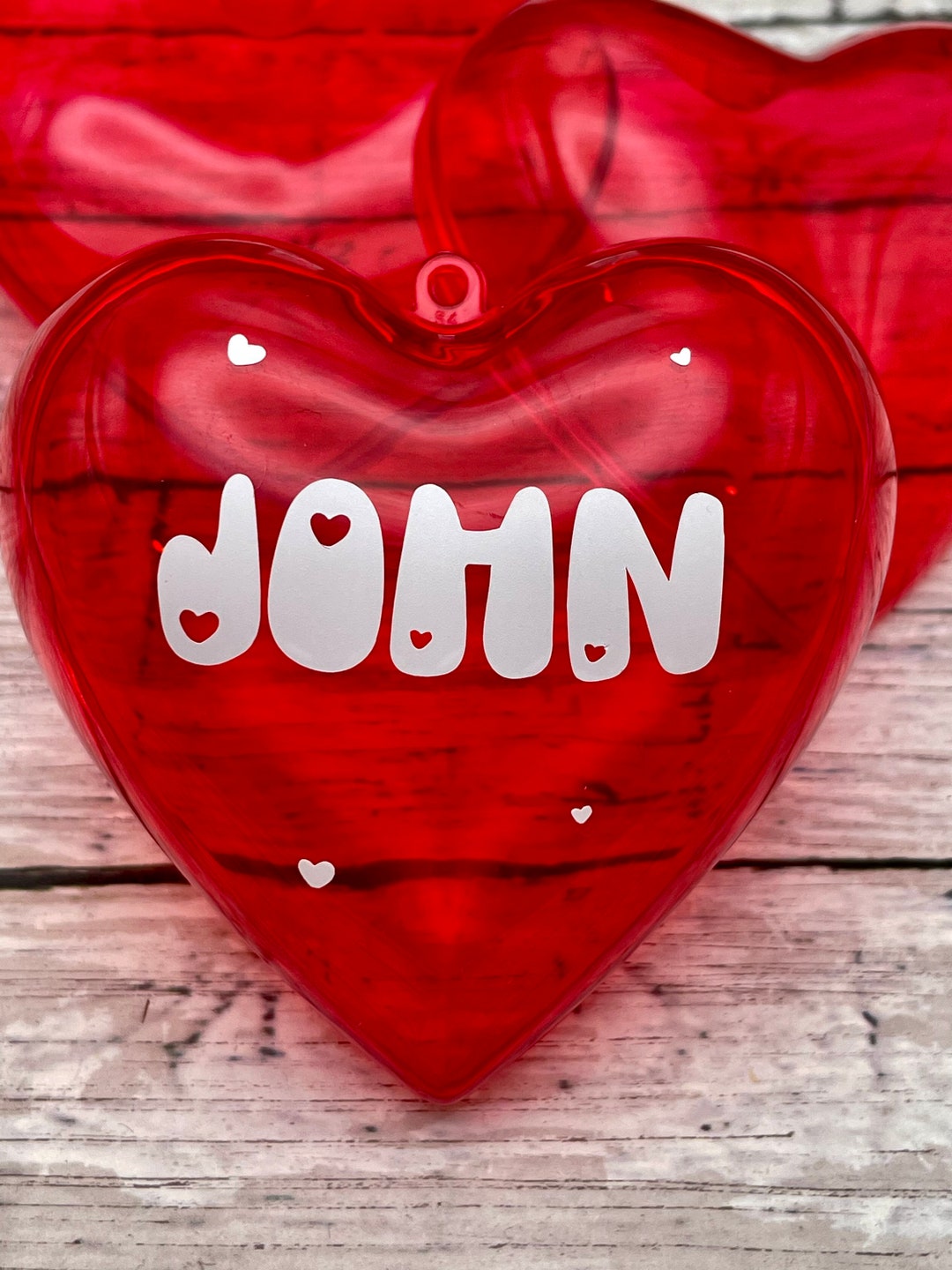 Personalized Fillable Red Plastic Heart Favor Containers - Personalized ...