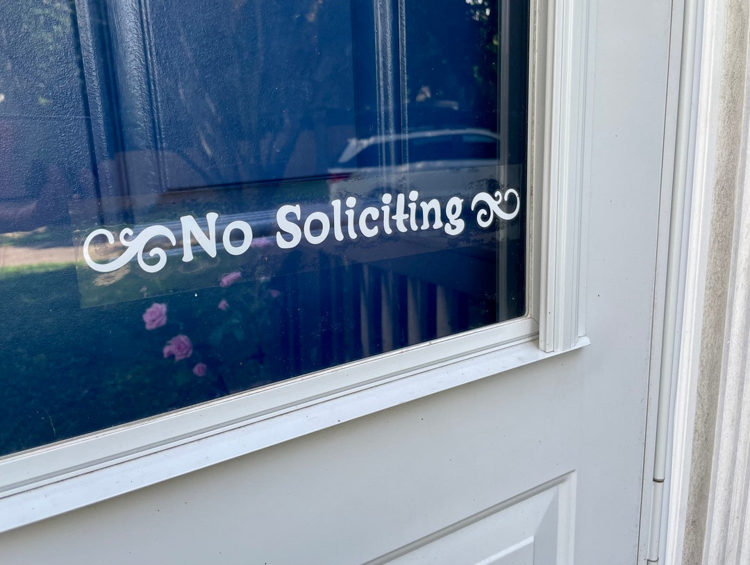 No Soliciting Window Cling - No Soliciting Front Door Static Cling - Etsy