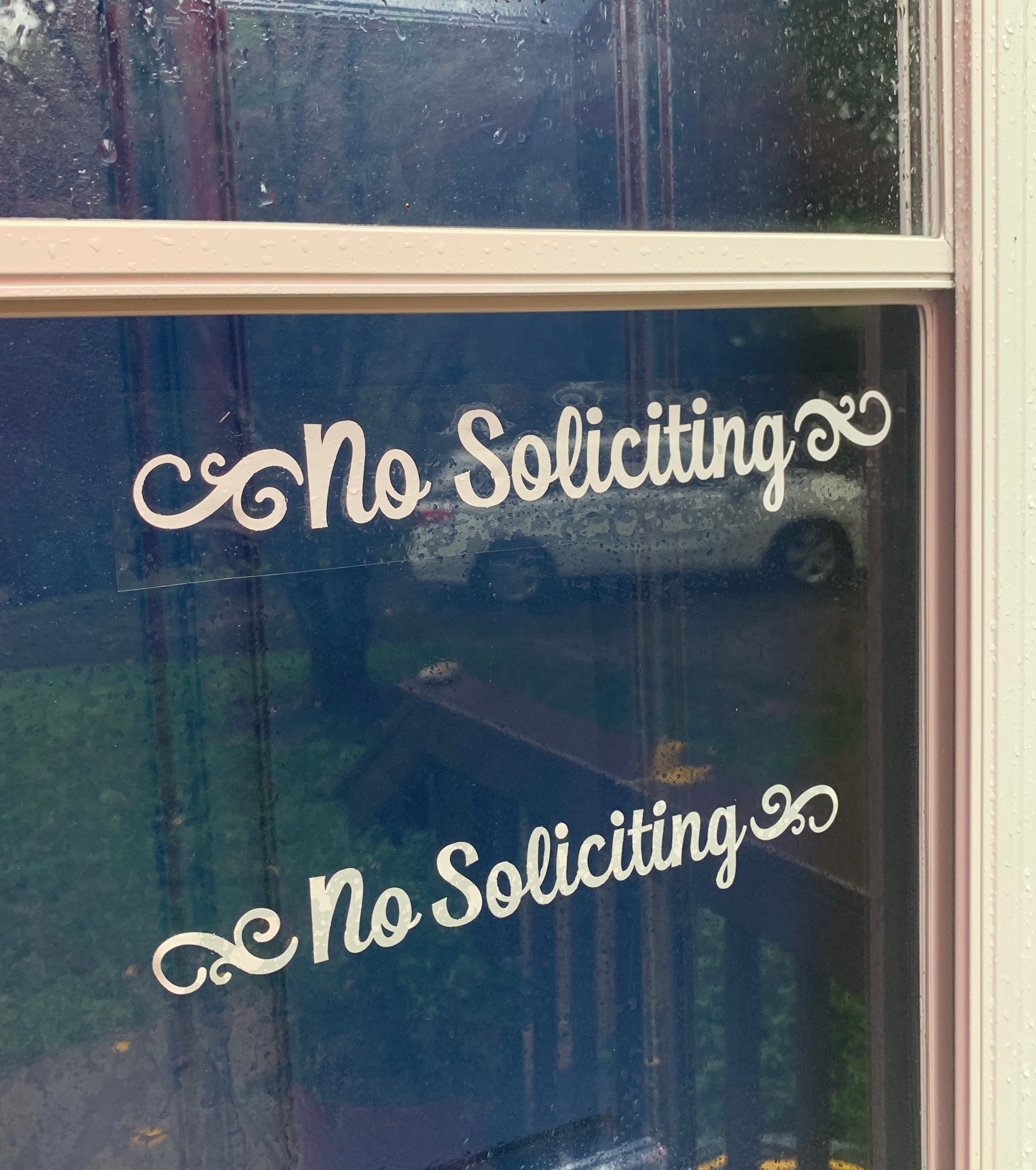 No Soliciting Window Cling No Soliciting Sign No - Etsy