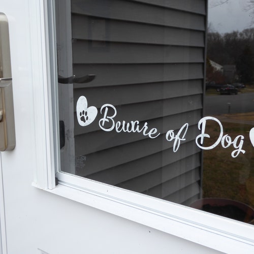 Beware of Dog Window Cling Beware of Dog Sign Beware of - Etsy