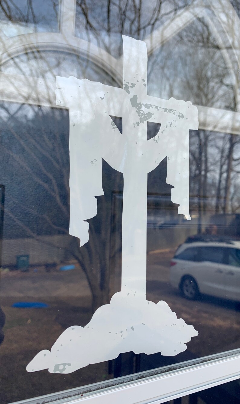 Easter Cross Window Cling Cross Window Decor Easter Decor - Etsy