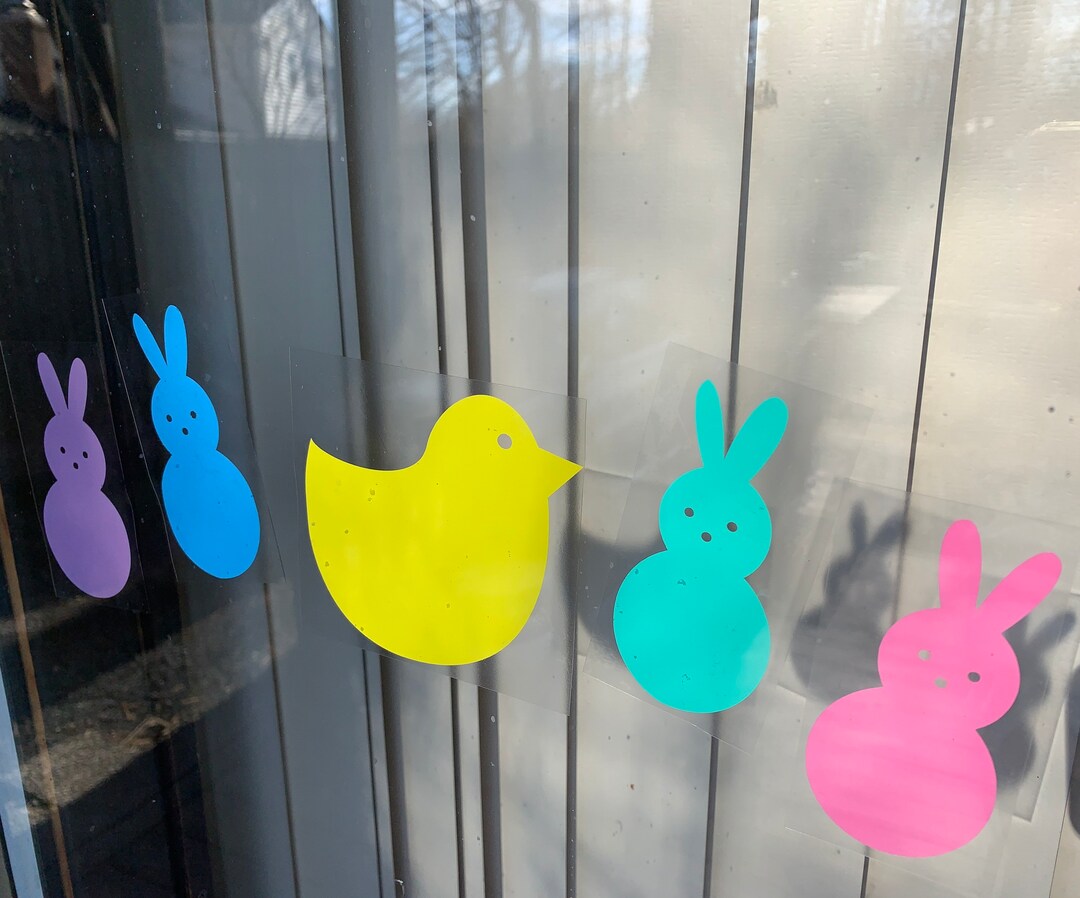Bunny & Chick Easter Window Clings - Easter Window Decor - Etsy