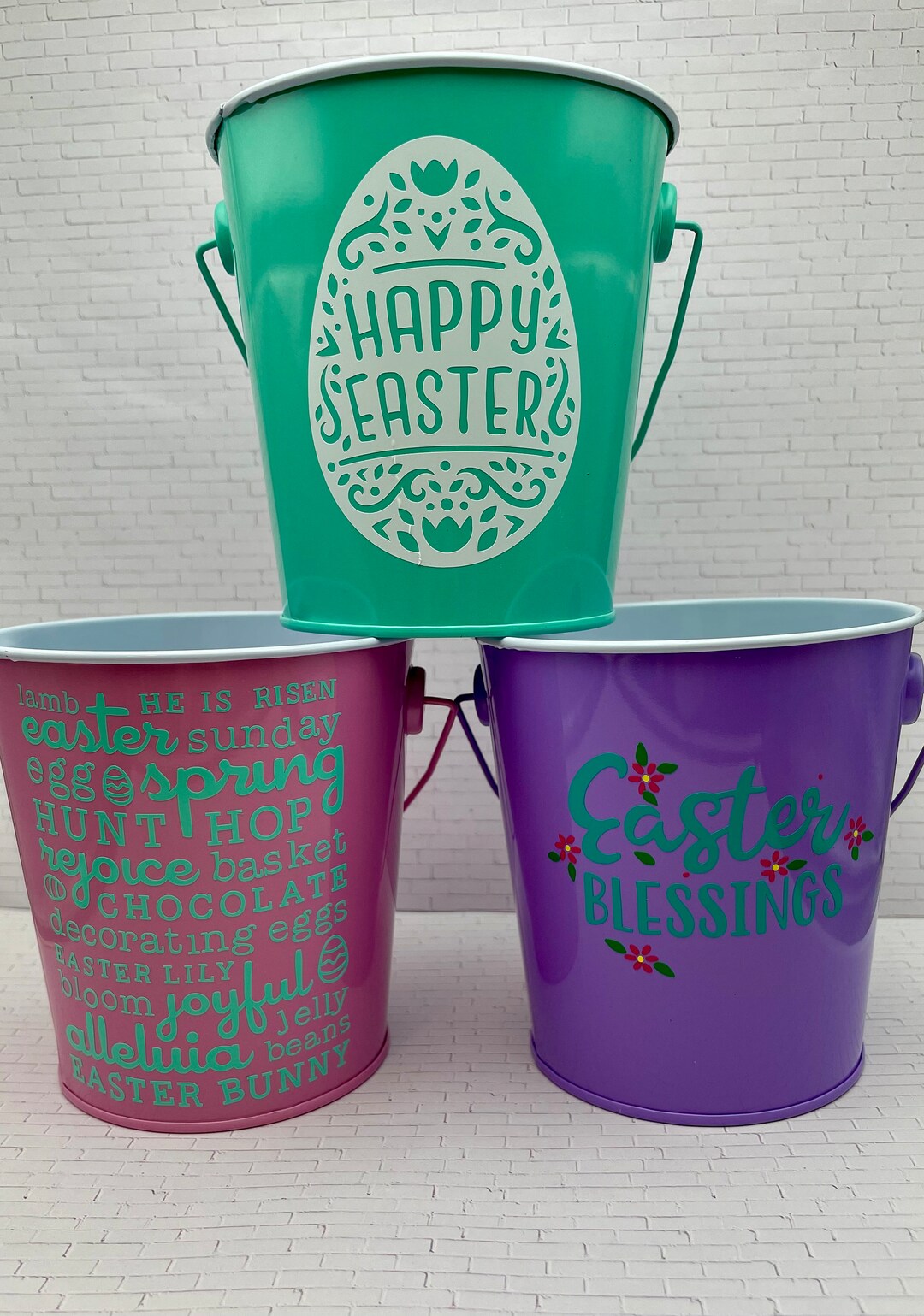 Vinyl Easter Pail: Tiered Tray Decor, Easter Blessings - Etsy