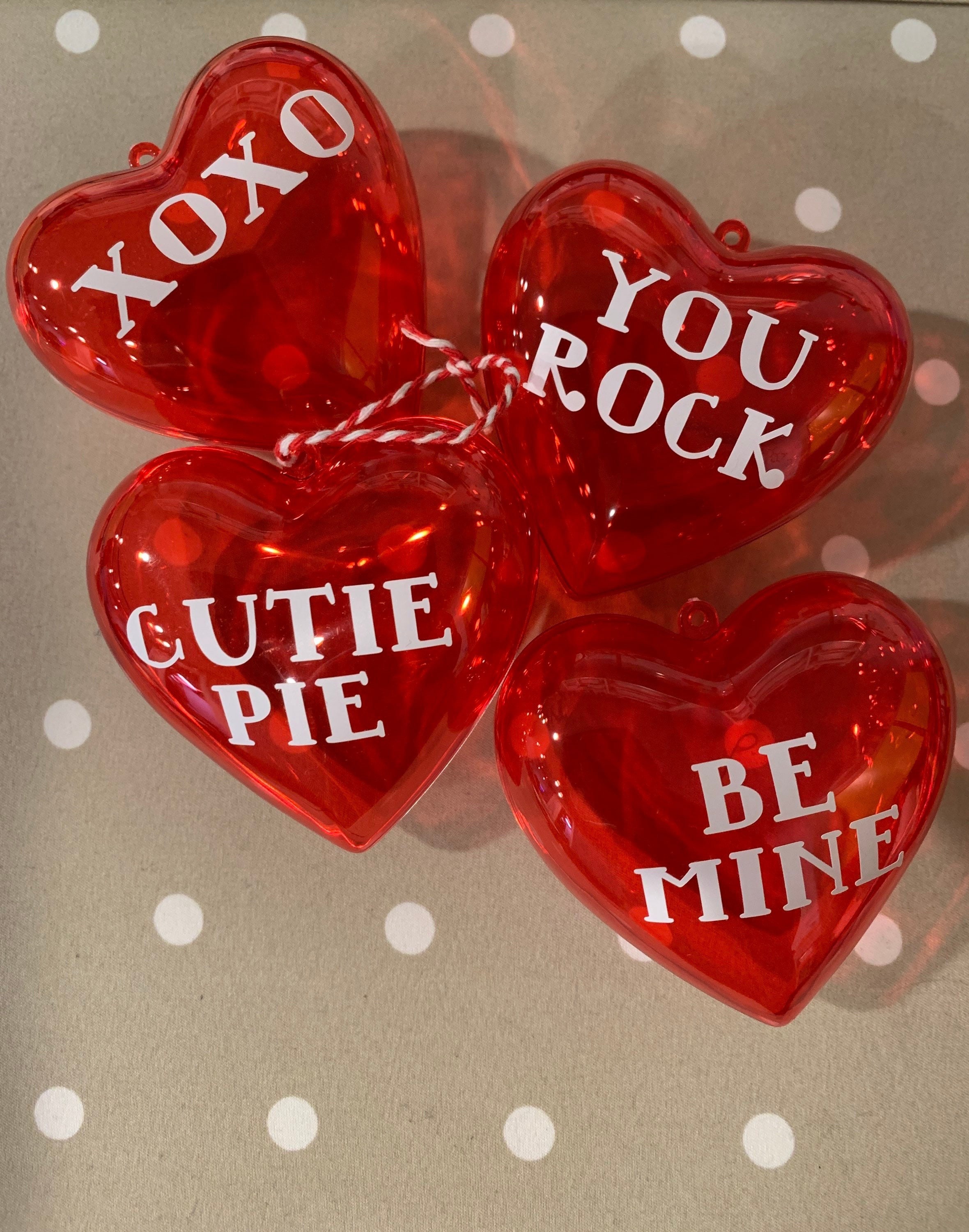 Personalized Fillable Red Plastic Heart Favor Containers - Personalized ...