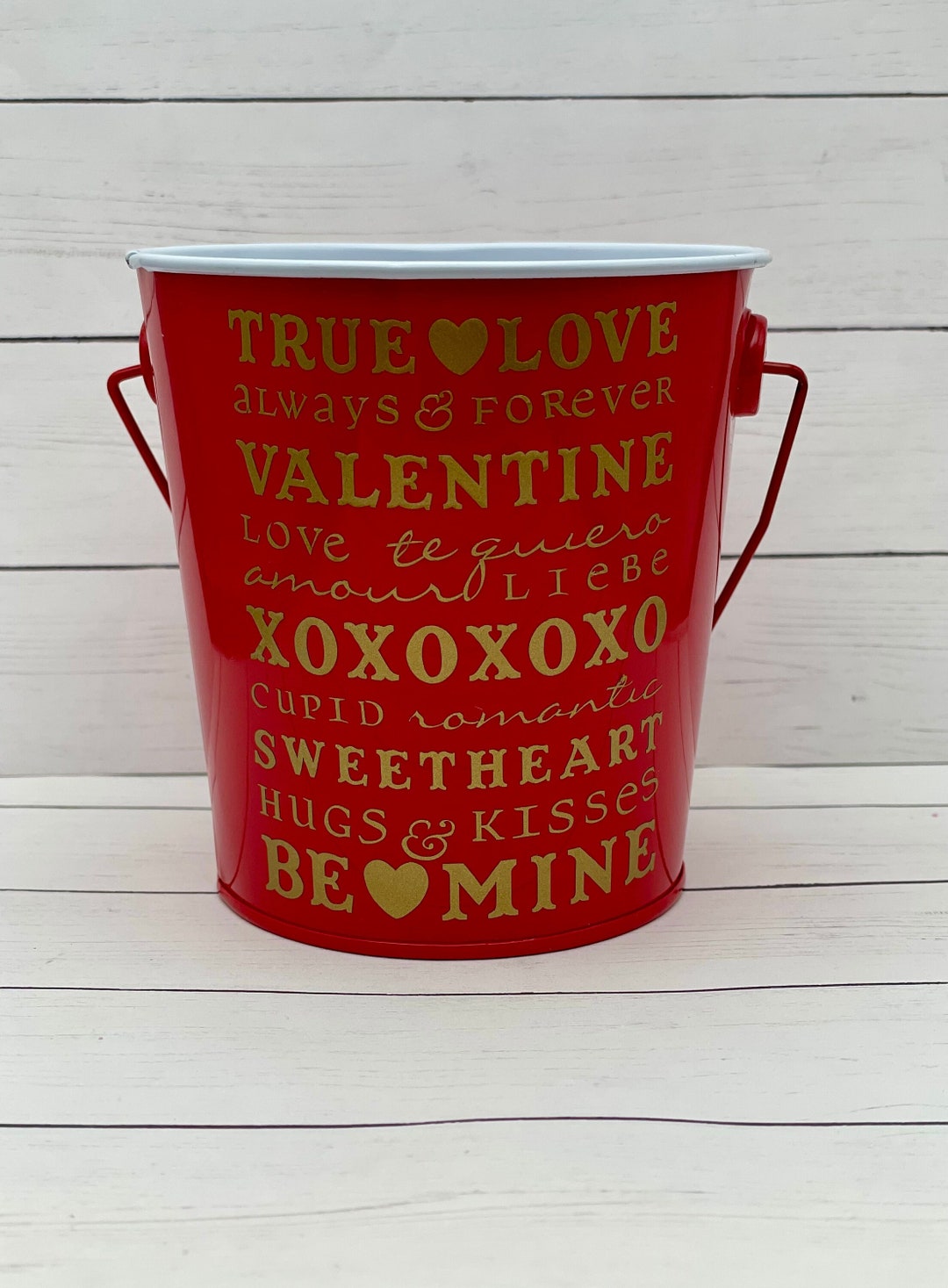 Small Red Pail With Valentine Words & Phrases - Etsy