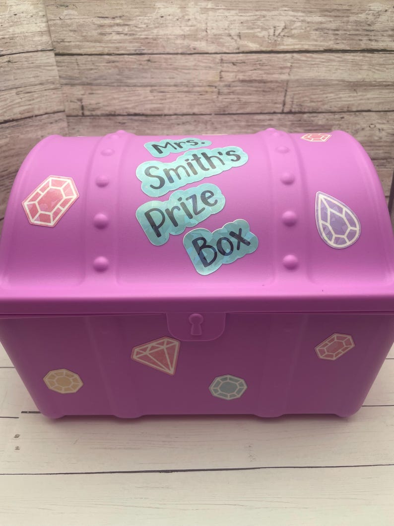 Personalized Teacher Treasure or Prize Box - School Supply Bin ...