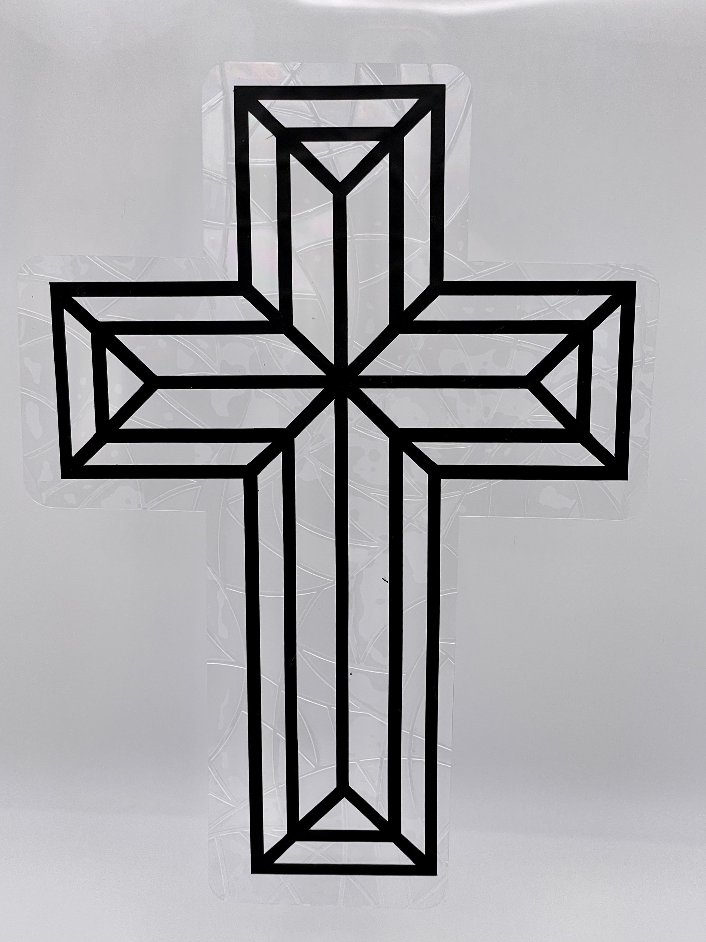 Cross Window Cling Stained Glass Rainbow Holographic Window - Etsy
