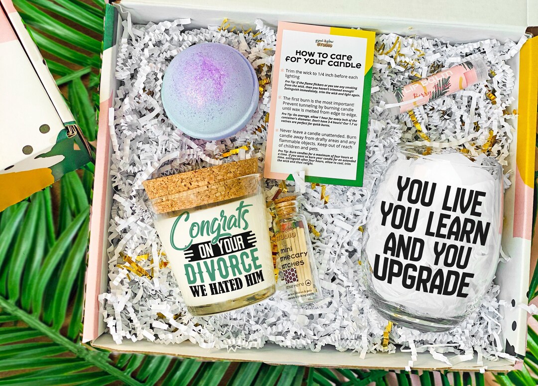 Congrats on Your Divorce Gift, Funny Divorce Care Package, Spa Box Wine ...