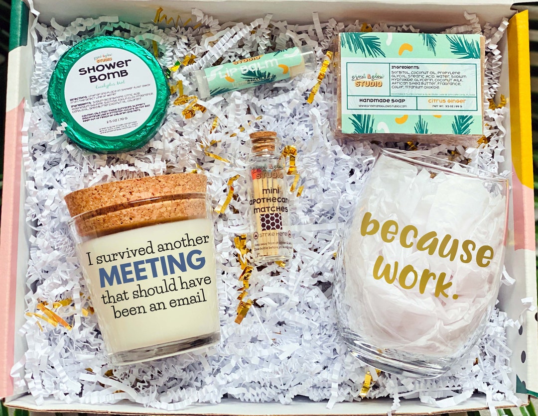 Coworker Gift Box I Survived Another Meeting Candle Funny Gift Work ...