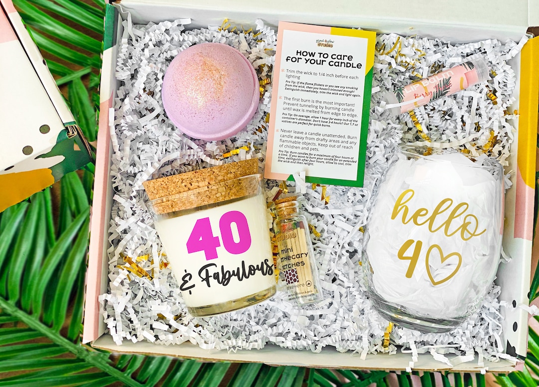 Forty and Fabulous Birthday Gift Box for Women, 40th Birthday Spa ...