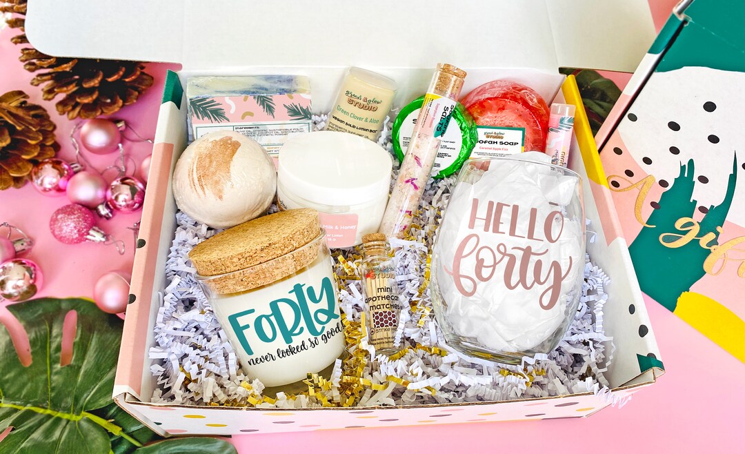 Free 2 Day Shipping 40th Birthday Large Self Care Gift Box, Happy Forty ...
