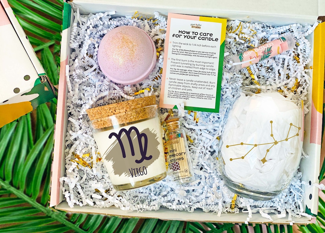 Virgo Birthday Box, Zodiac Sign Candle, Astrology Gift Set ...