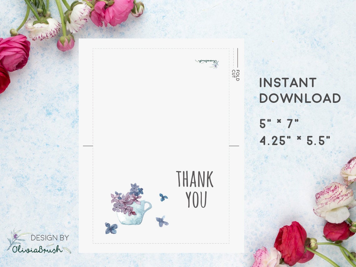 Thank You Cards Printable, Thank You Cards Wedding, Thank You Cards ...