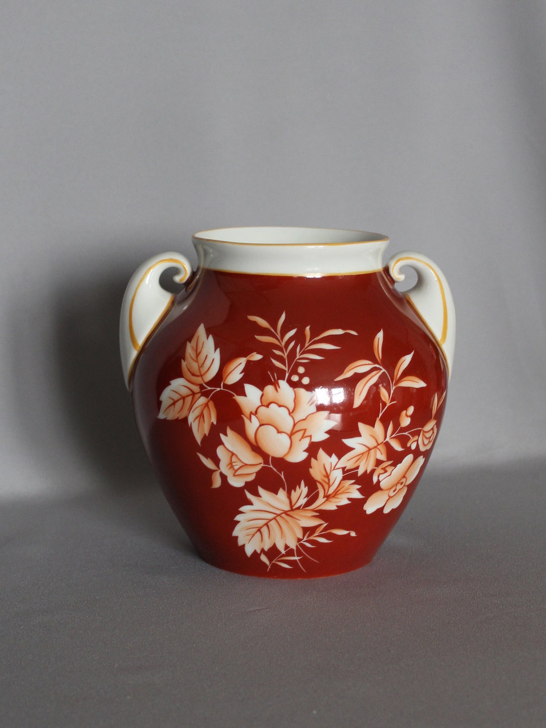 Vase Porcelain by Lichte and Hand Painted (handgemalt) by Schmiedefeld ...