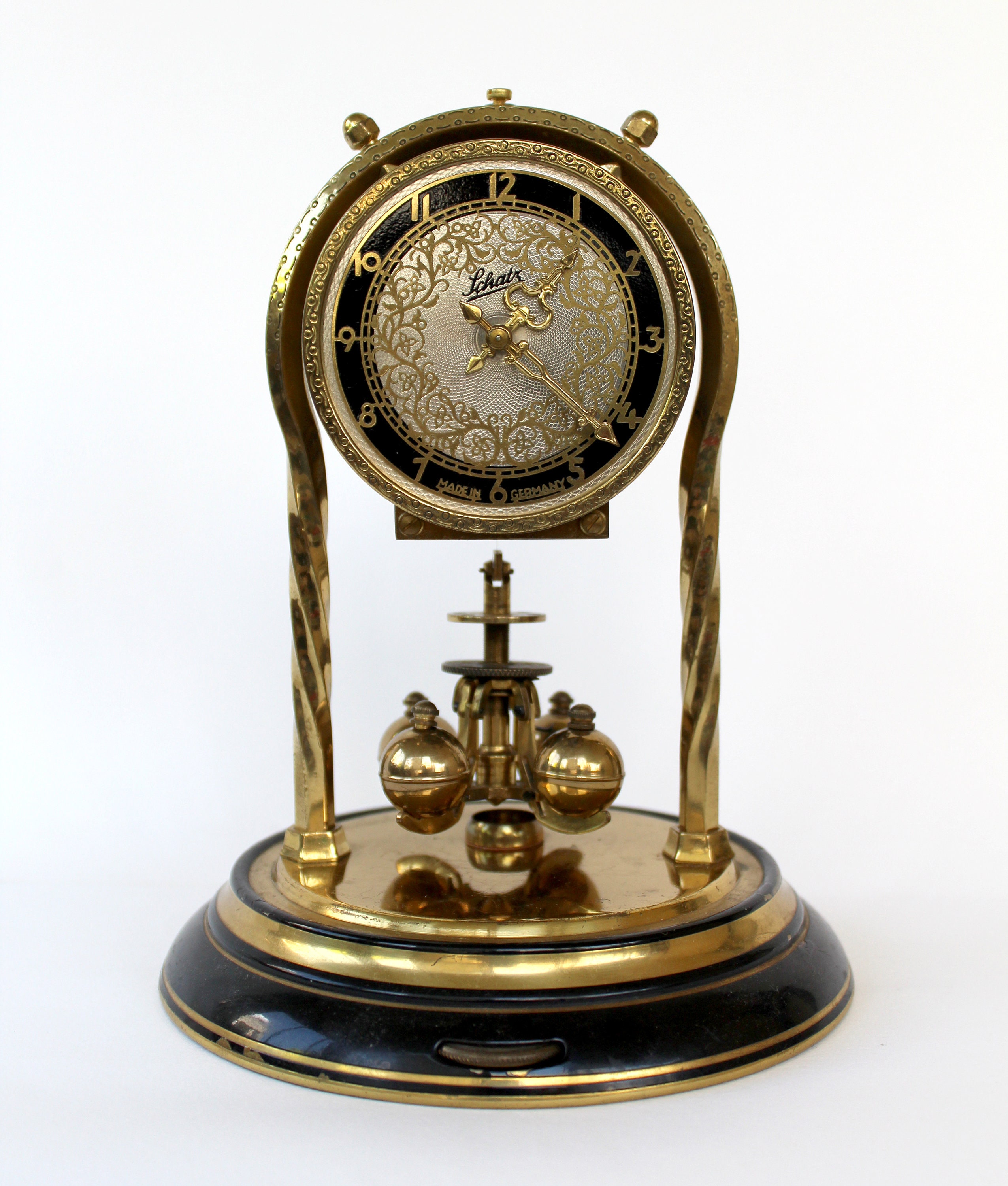 Vintage Schatz 400 Day Brass Anniversary Clock W/ Glass Dome 1950s - Etsy