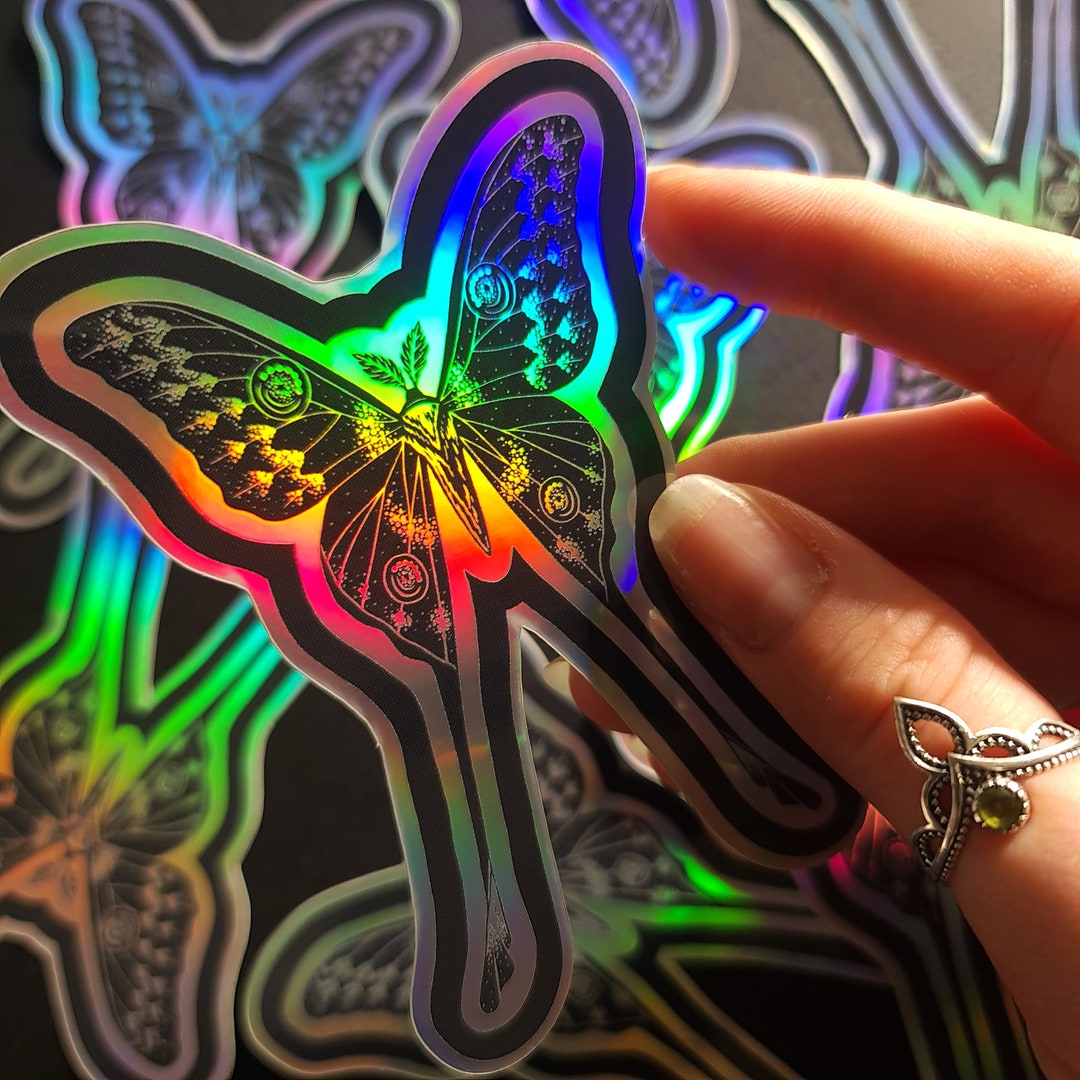 Comet Moth Sticker - Holographic Cool Sticker 11cm X 7.5cm - Etsy