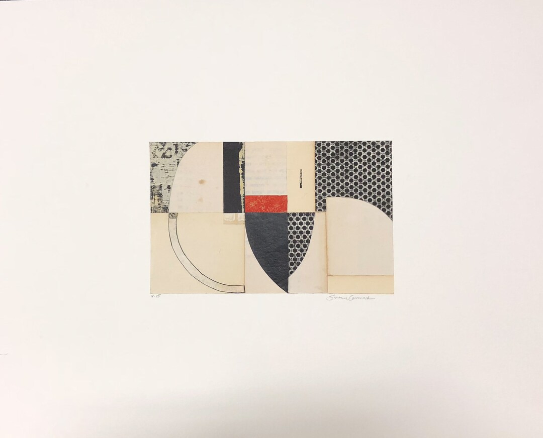 V-15 Red and Black Collage Framed in Simple White Gallery - Etsy