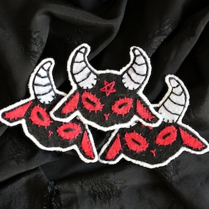 Cute Demon Hand Embroidered Iron-on Patches Baphomet - Etsy UK