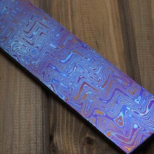 Titanium Damascus Billet 15" X 2" X .2" - Damascus Knives - Mokuti ...