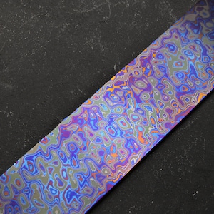 Zrti Damascus Billet 15 X 2 X 0.2 Zircuti Blank Ti/zr Damascus Exotic ...