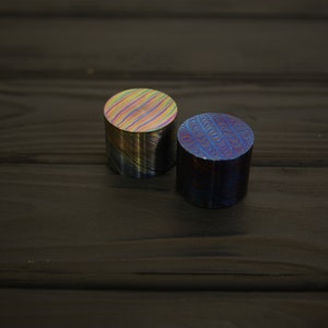 2 Pieces 4 Alloy Mosaic Pattern Titanium Damascus 1.18 30mm Diameter X ...