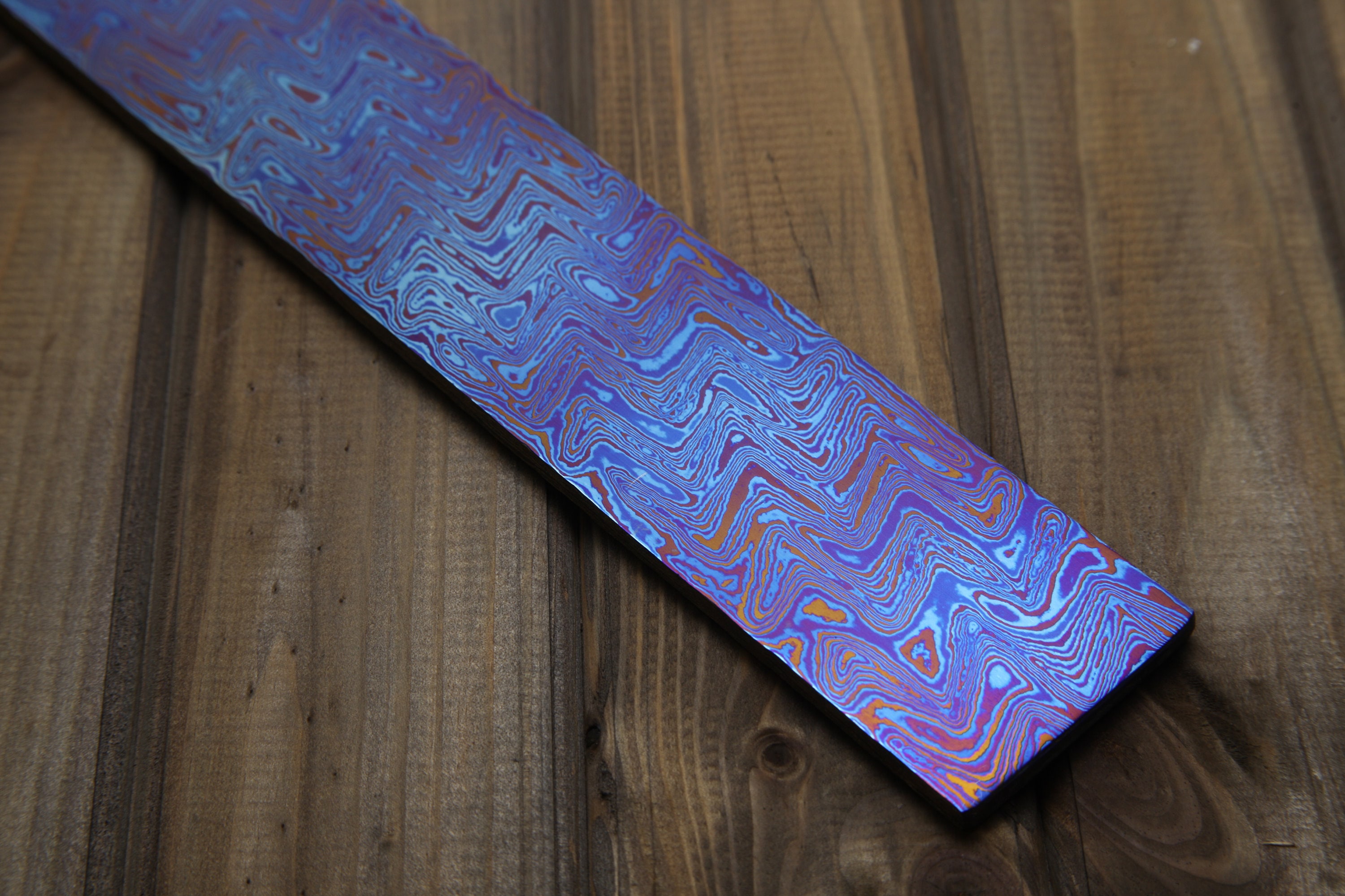 Titanium Damascus Billet 15" X 2" X .2" - Damascus Knives - Mokuti ...