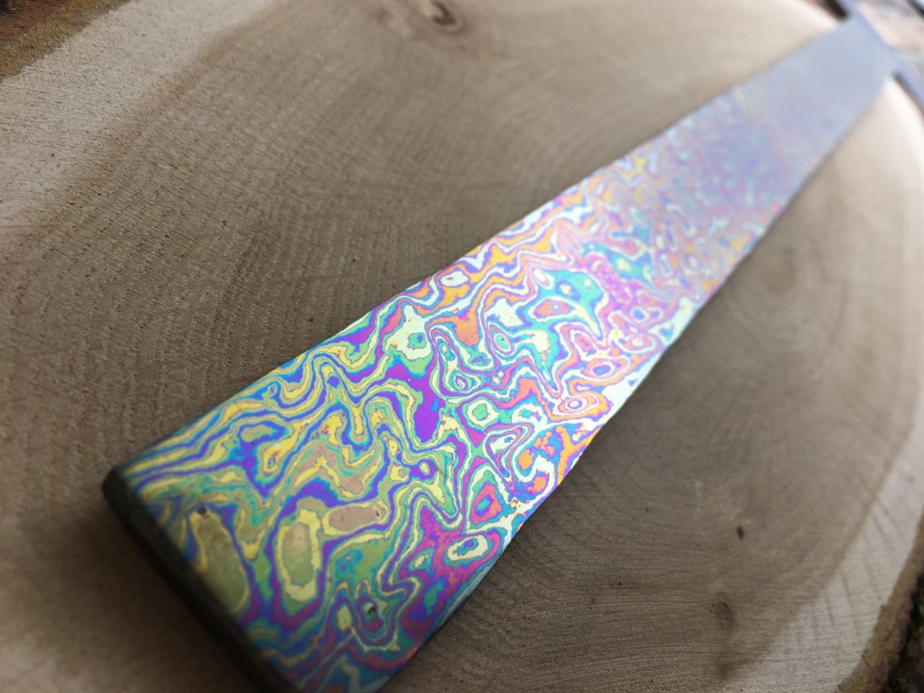 Titanium Damascus Billet 15 X 2 X 0.2 - Etsy
