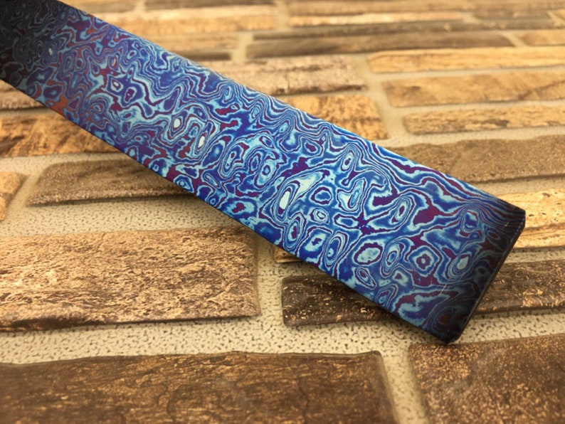 Titanium Damascus Billet 14.17 X 2.36 X .2 | Etsy