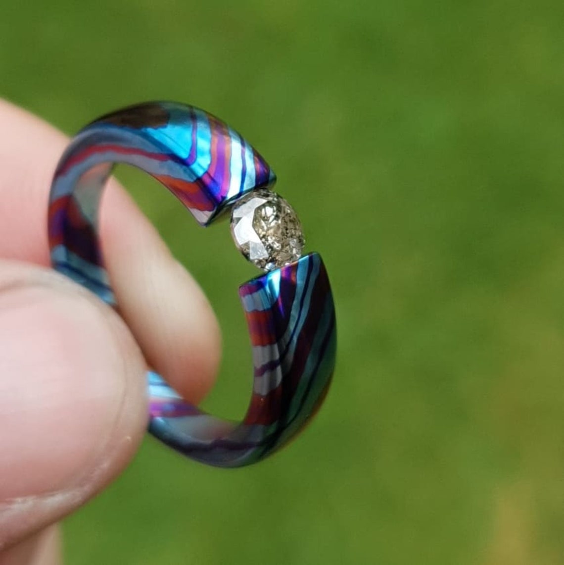 3.93 100mm Length X 24mm Diameter Titanium Damascus | Etsy